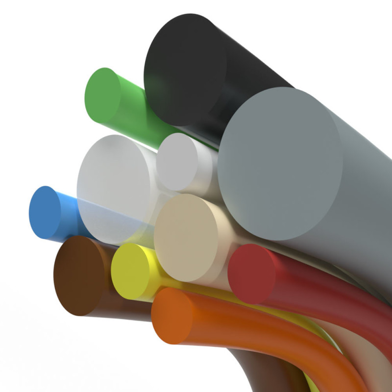Round cross-section silicone ropes